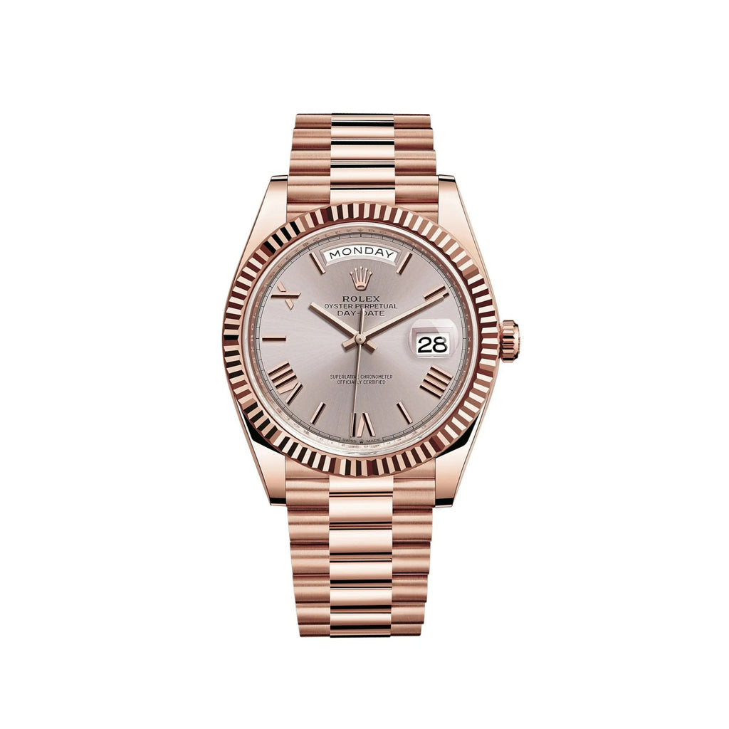 Rolex Day-Date 40 228235 Rose Gold Sundust Roman Numeral – Glenn ...